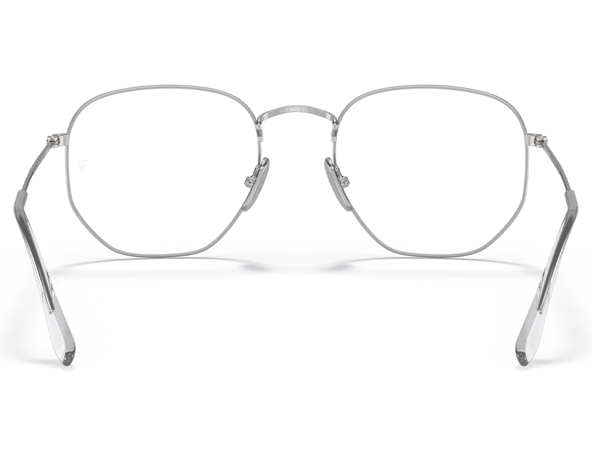 Óculos de Grau Ray Ban Hexagonal Titanium Silver RX8148V 1224 54 ...
