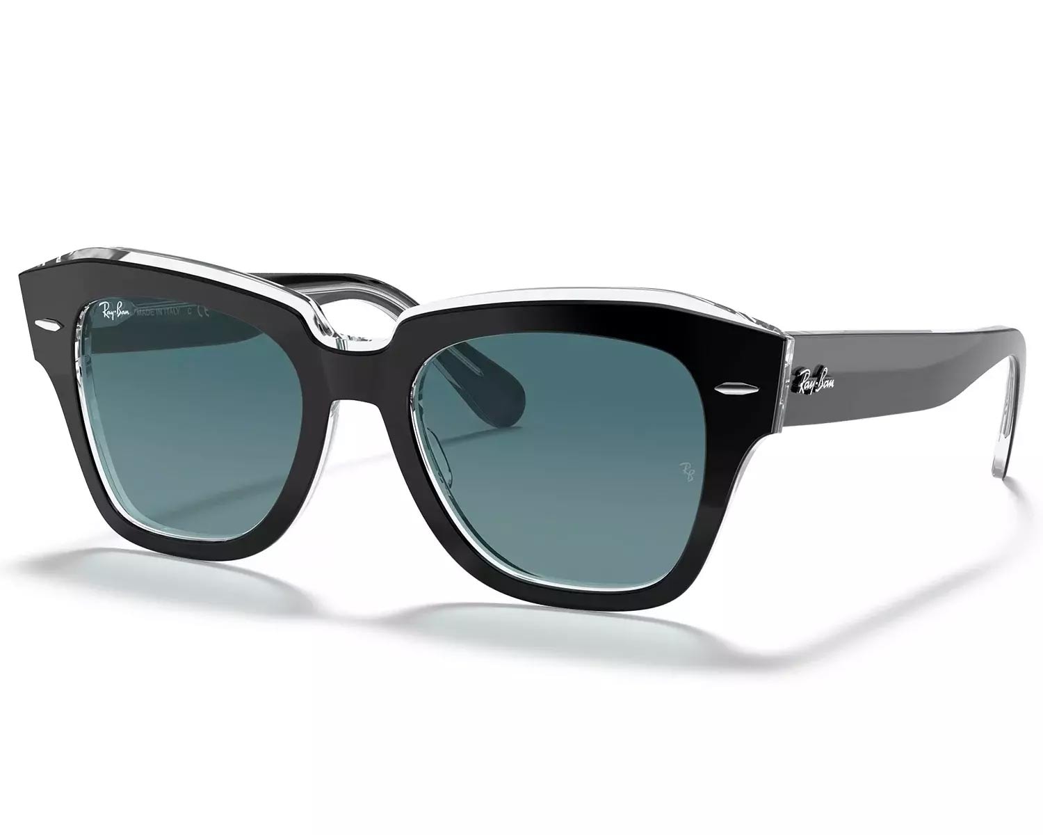 Óculos de Sol Ray Ban State Street Black On Transparent - Officina 7